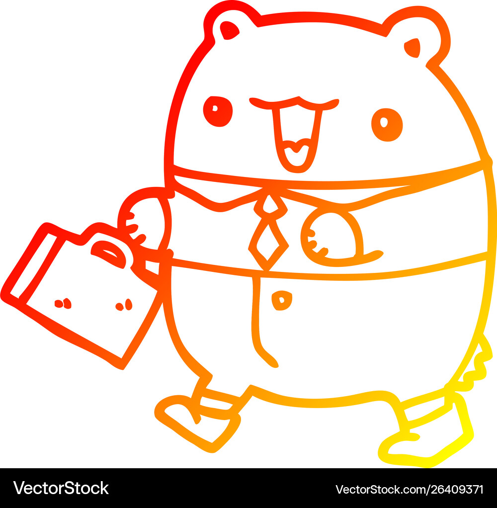 Warm gradient line drawing cute cartoon business Vector Image