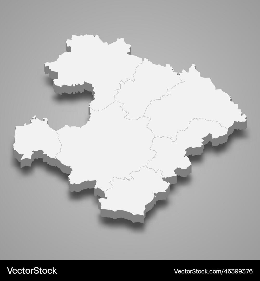 3d isometric map of razgrad is a province Vector Image