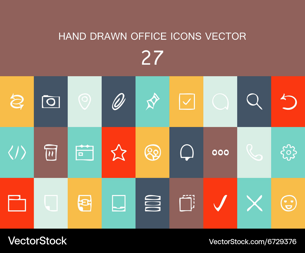 Abstract collection of flat line design icons Vector Image