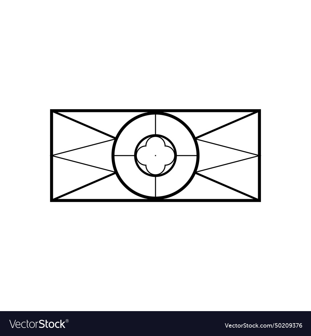 Church Stained Glass Window Border Outline Vector Image