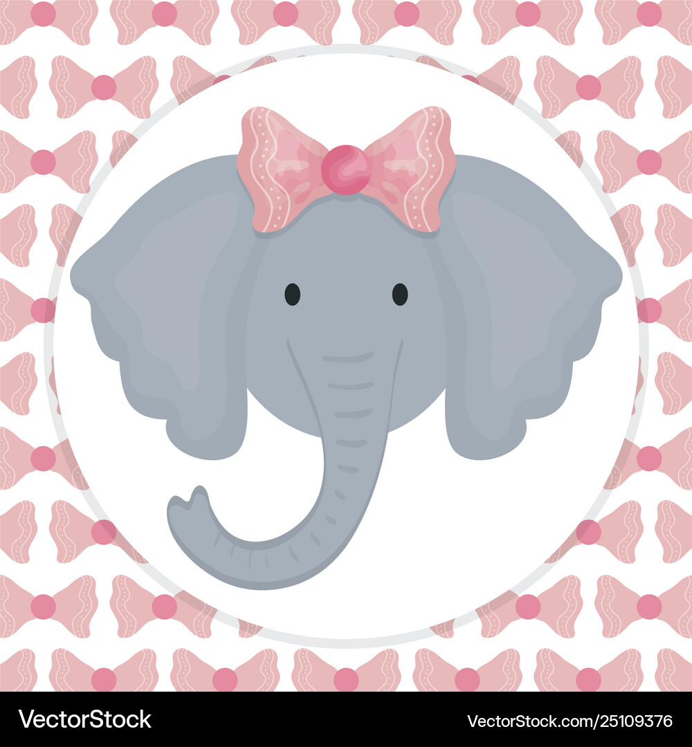Cute female elephant childish character Royalty Free Vector