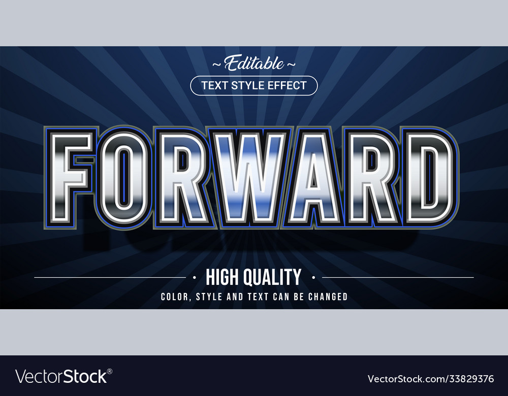 Editable text style effect - forward theme style Vector Image