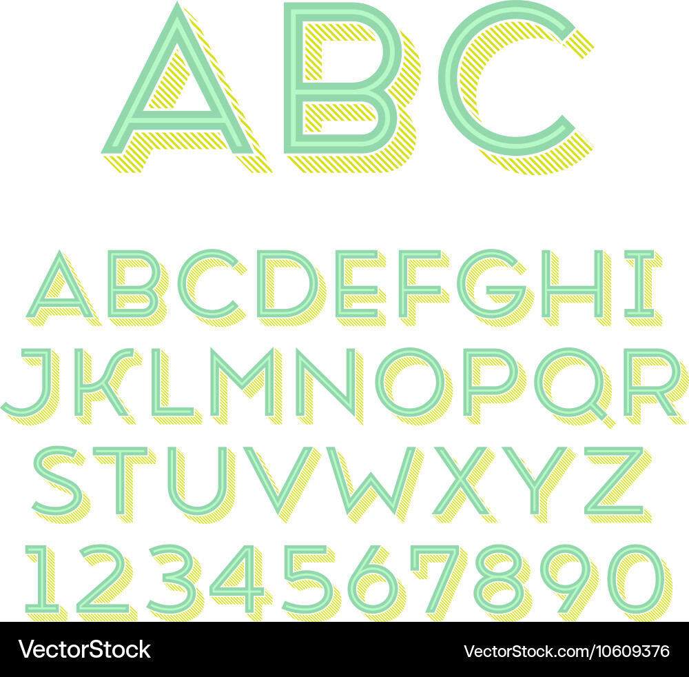 Font grotesque 3d inline normal Royalty Free Vector Image