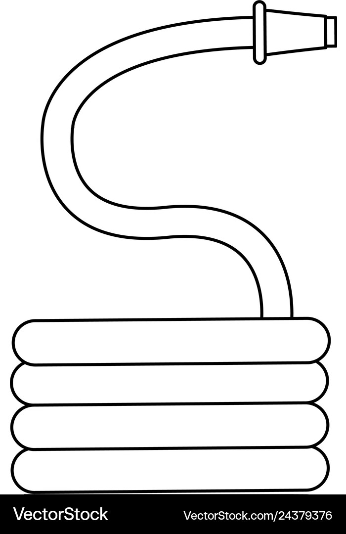 Garden hose tool isolated black and white Vector Image