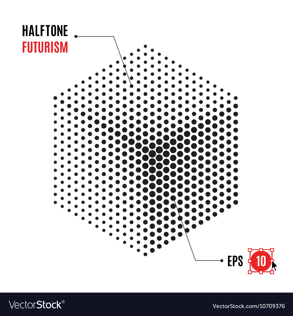 Halftone cube futuristic background logo elements Vector Image