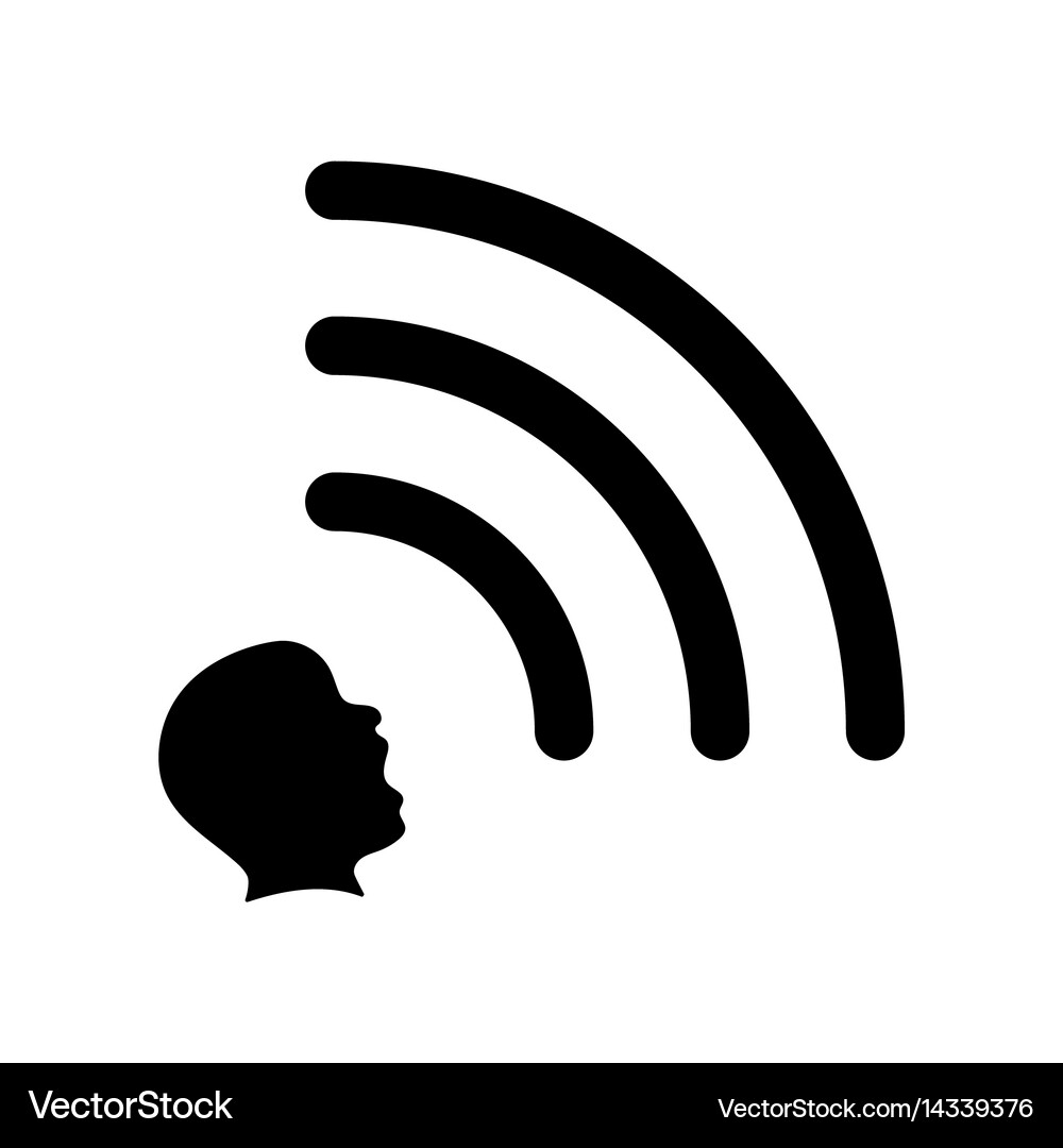 Head emits a wi-fi signal extrasensory concept Vector Image