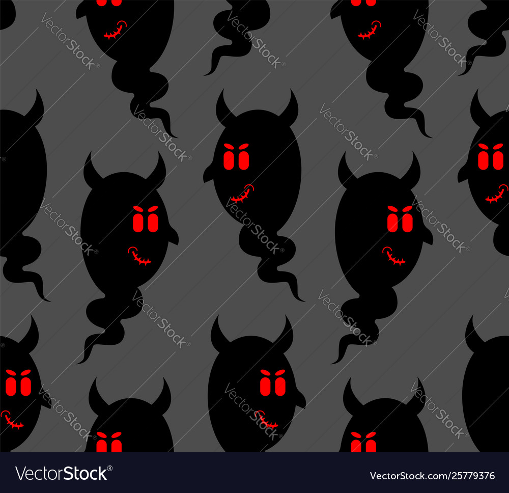 Heck seamless pattern daemon black ghost Vector Image