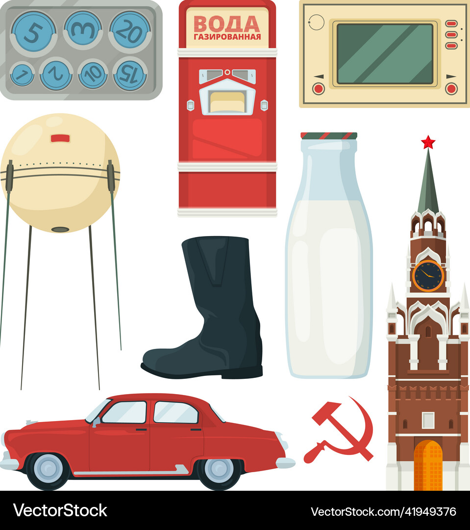 Isolated collection of historical landmarks Vector Image