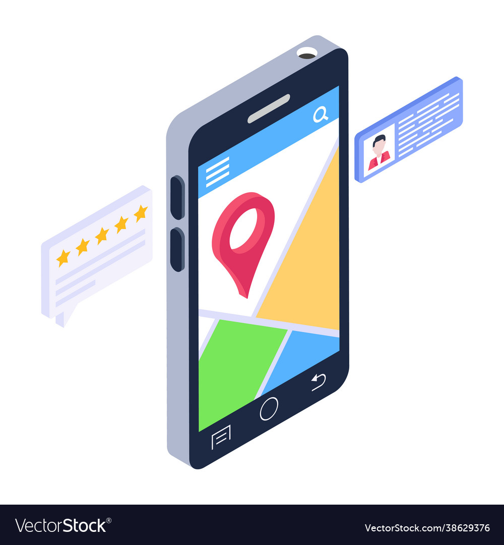 Mobile map Royalty Free Vector Image - VectorStock