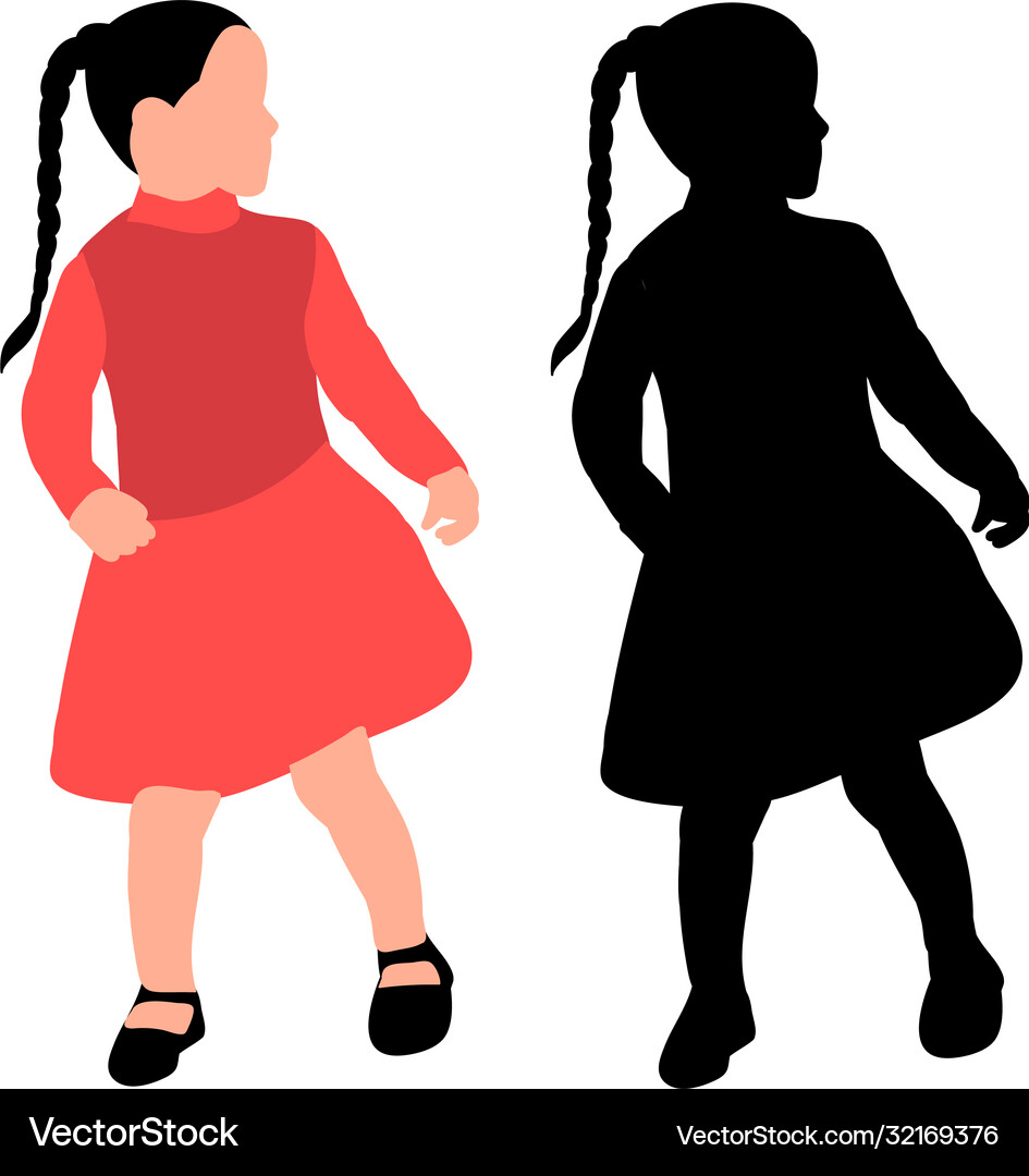 On a white background faceless child girl Vector Image
