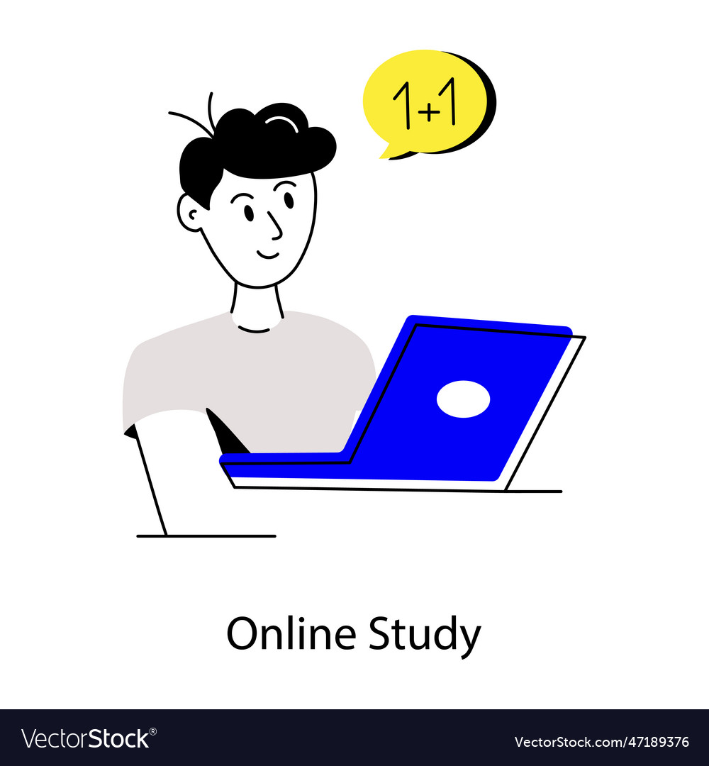 Online study Royalty Free Vector Image - VectorStock