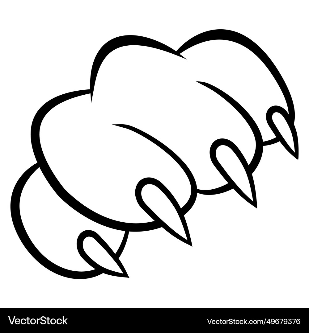 Paw with extended claws predator cat family Vector Image