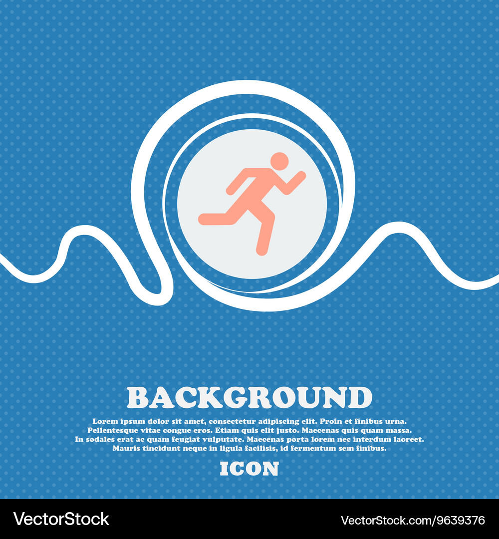 Running man sign icon blue and white abstract Vector Image