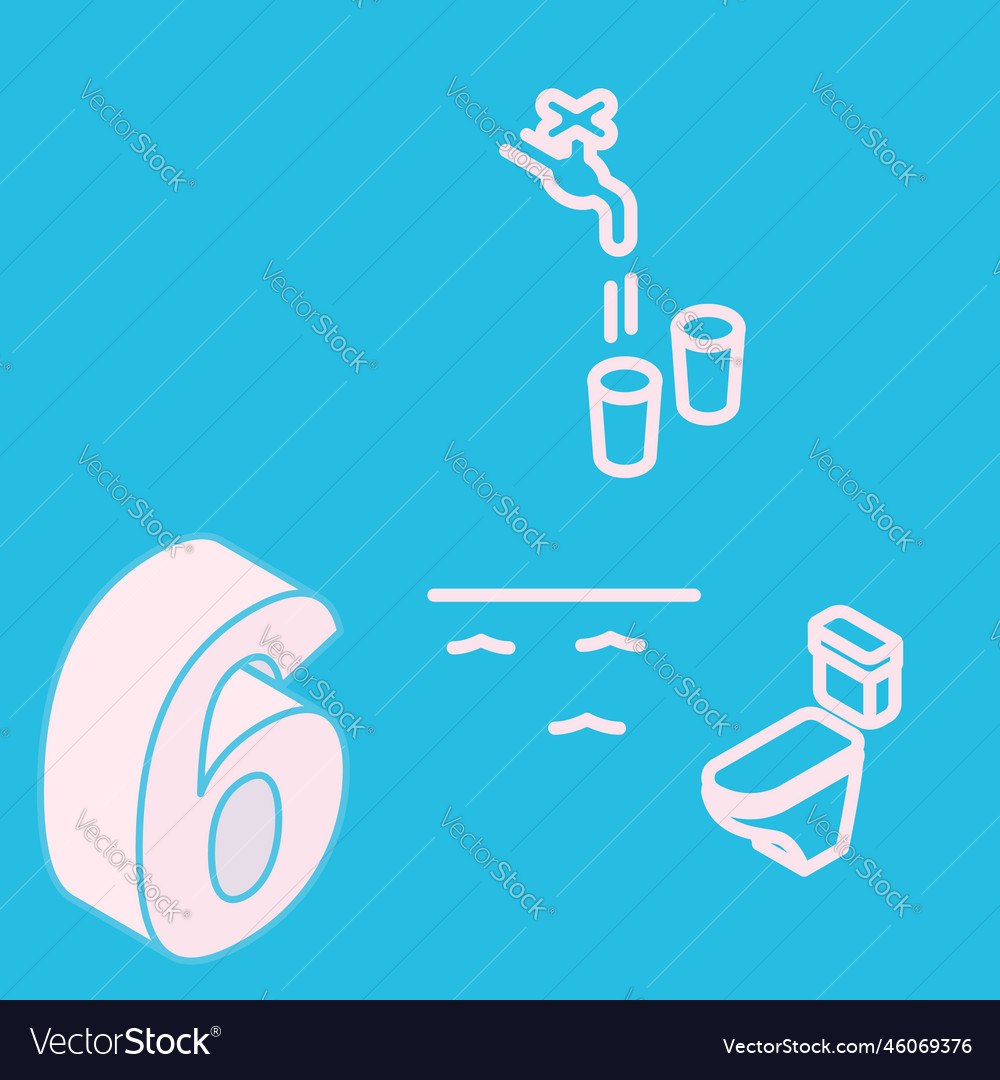 Sdgs goal 6 clean water and sanitation Royalty Free Vector