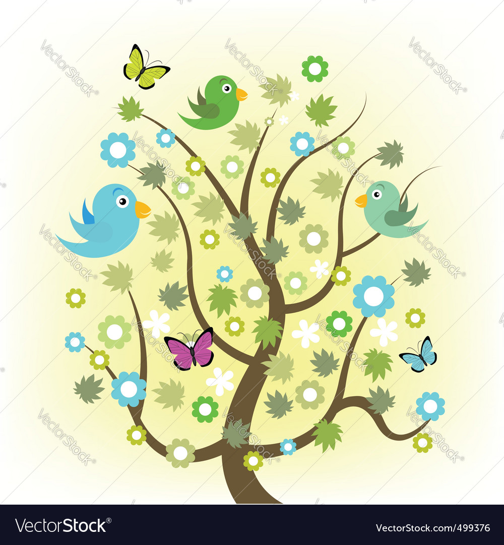 Spring tree Royalty Free Vector Image - VectorStock