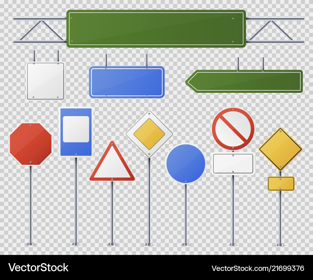 Street and road sign set Royalty Free Vector Image