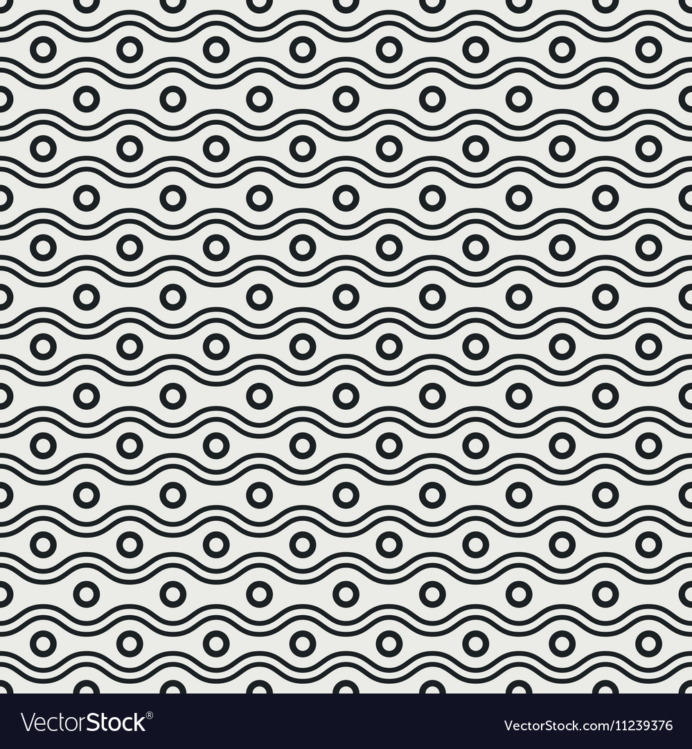 Waves and circles pattern Royalty Free Vector Image
