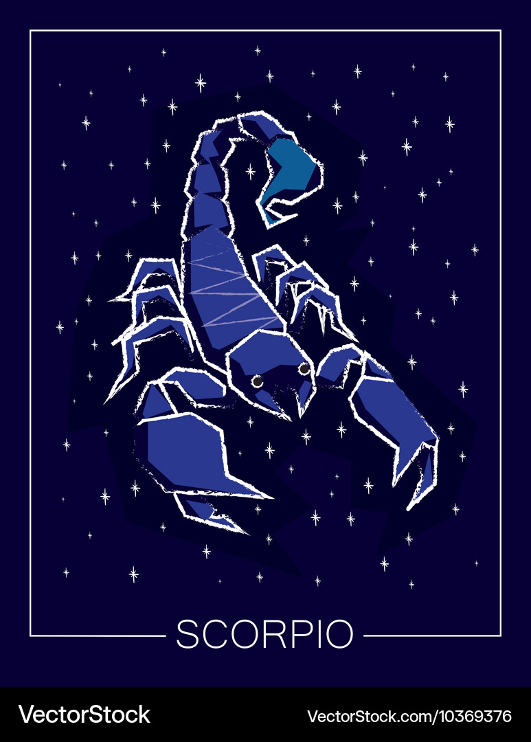 Zodiac sign scorpio on night starry sky Royalty Free Vector