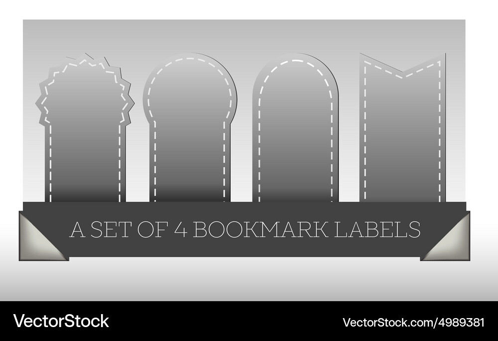 A set of 4 bookmark labels Royalty Free Vector Image