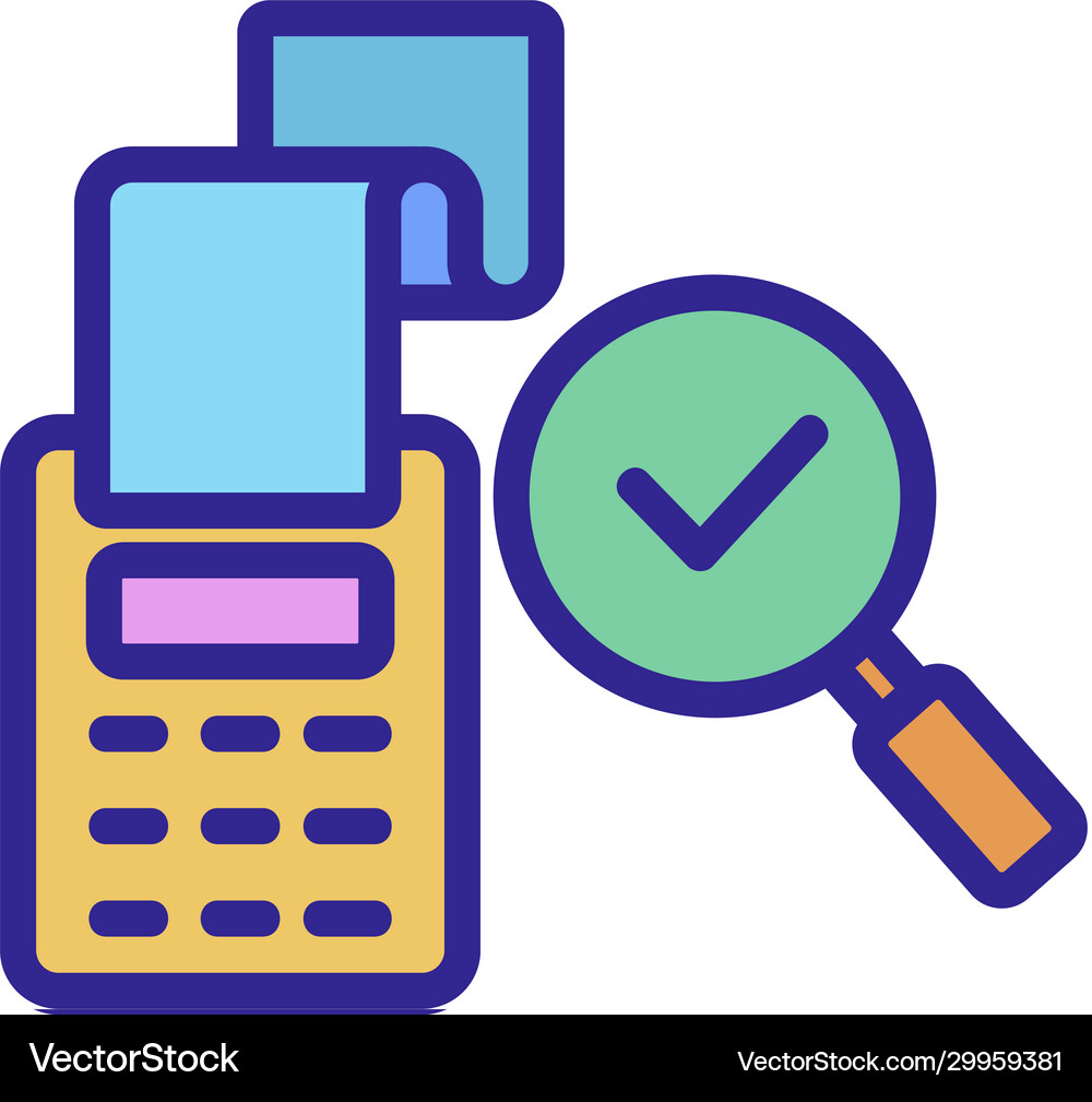 Audit business icon isolated contour Royalty Free Vector