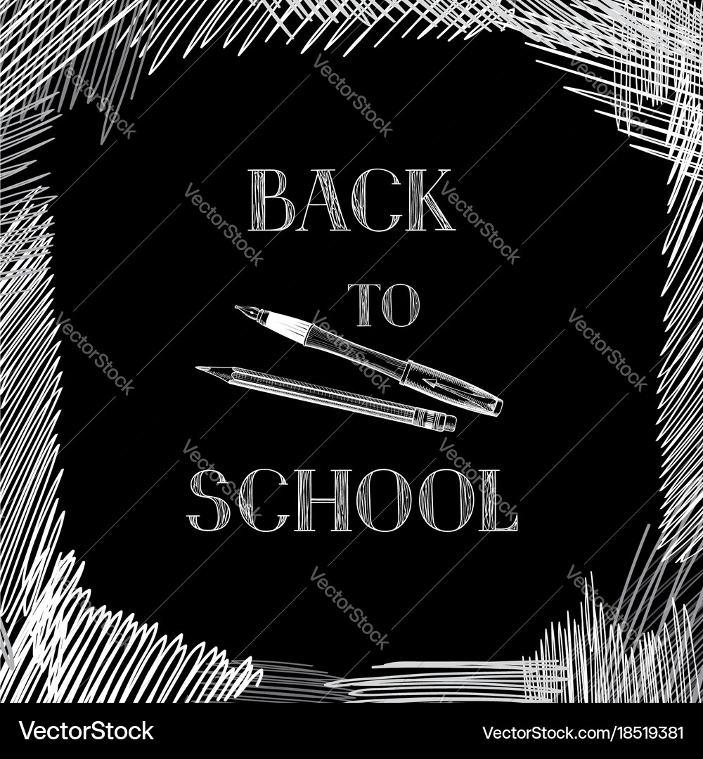 Back to school handwritten lettering chalkboard Vector Image
