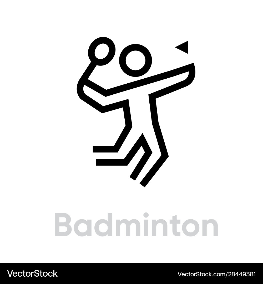 Badminton sport icons Royalty Free Vector Image
