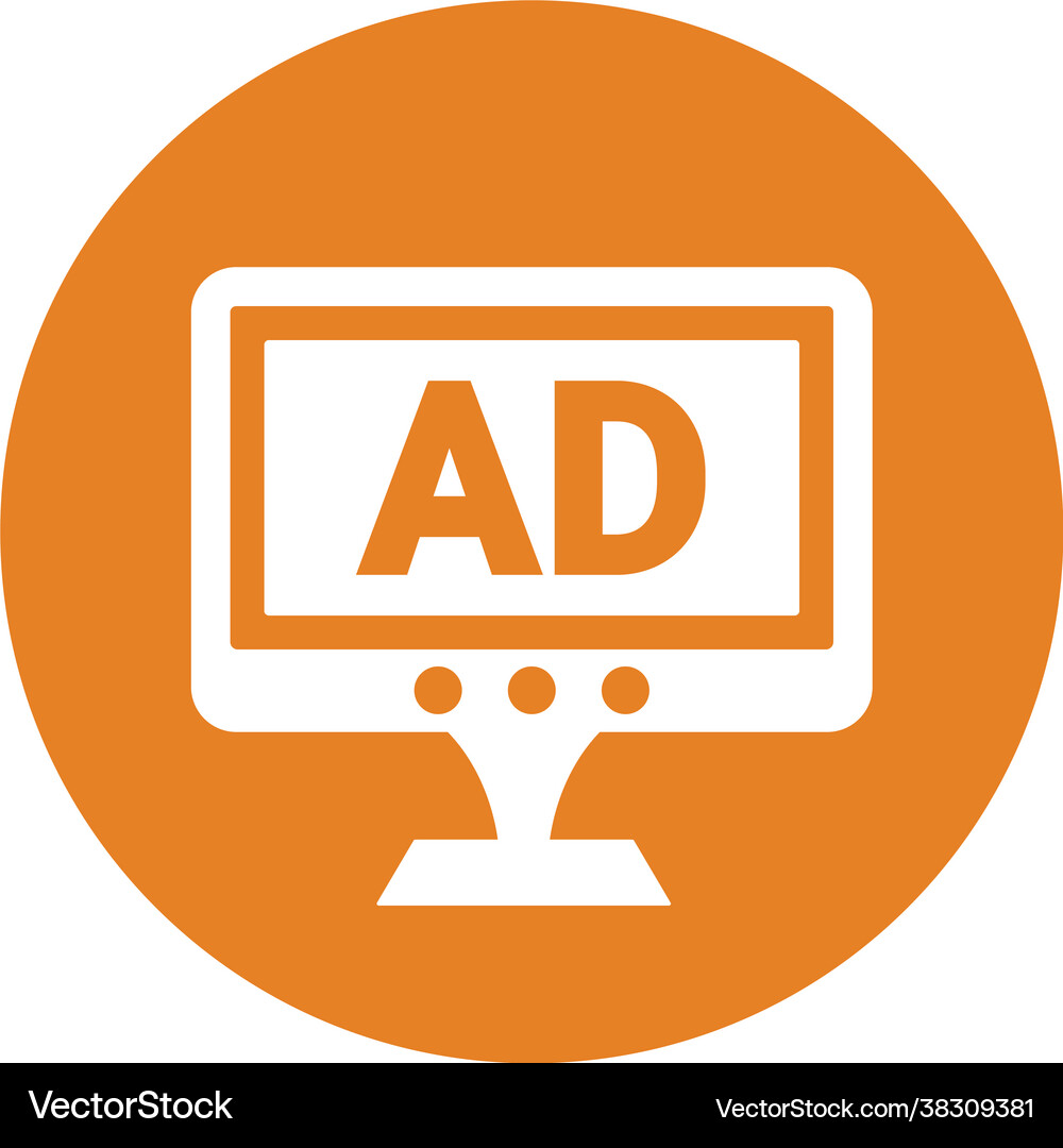 Banner ad information icon orange color eps Vector Image