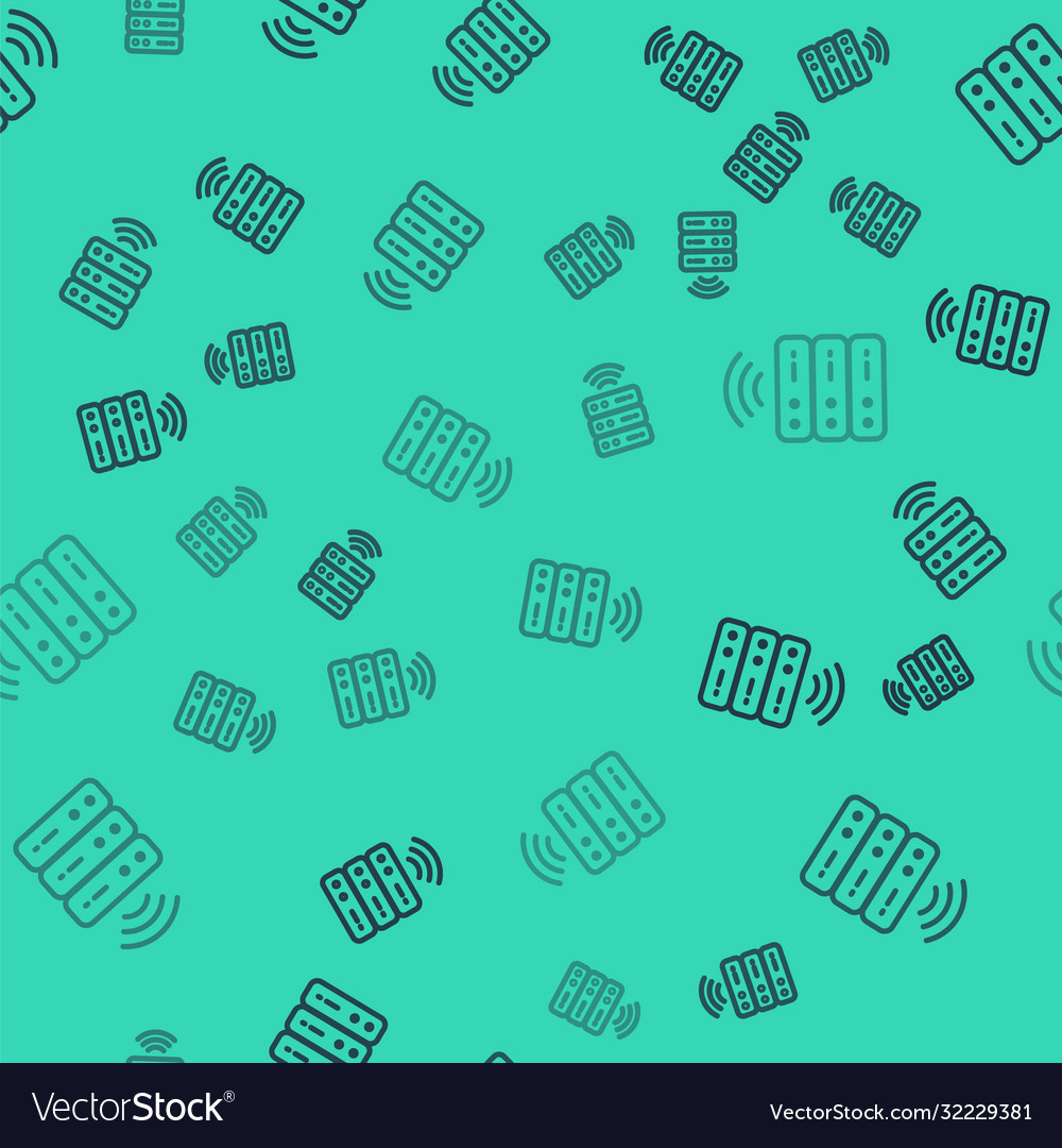 Black line smart server data web hosting icon Vector Image