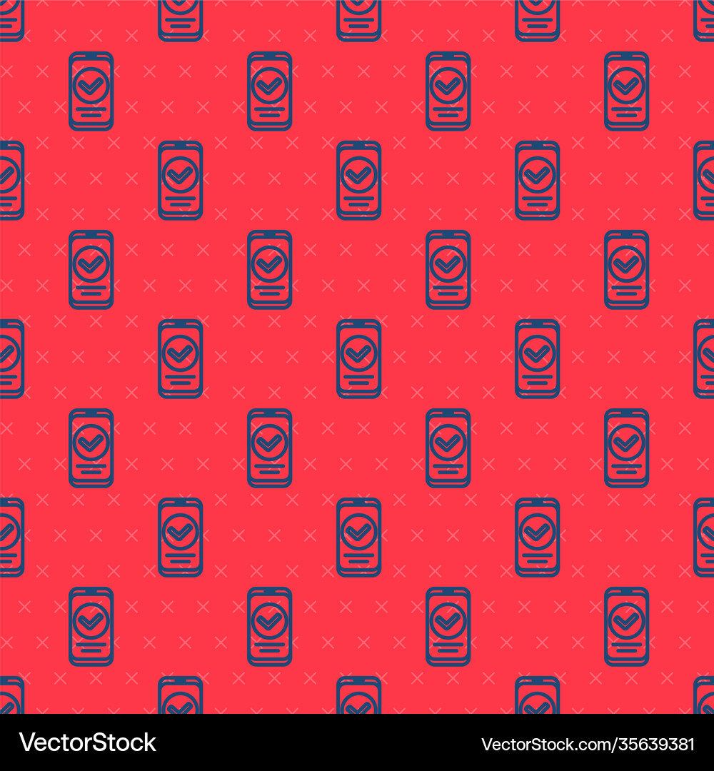 Blue line smartphone mobile phone icon isolated Vector Image