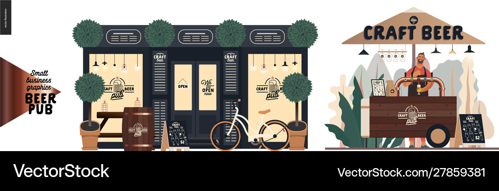 Brewery craft beer pub - small business graphics Vector Image