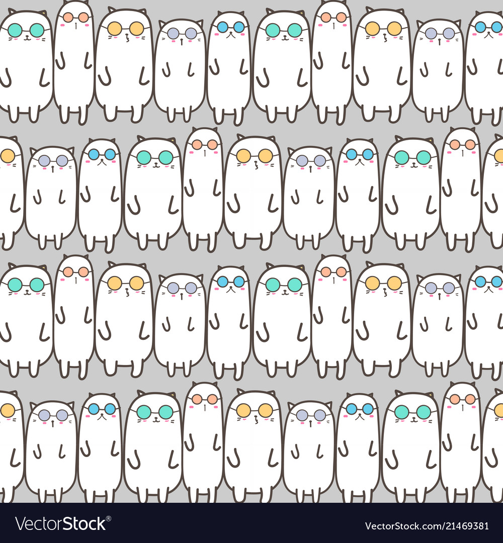 Cool cats pattern background Royalty Free Vector Image