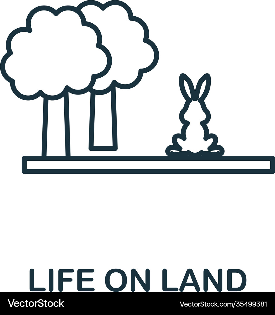 Life on land outline icon thin line style from Vector Image