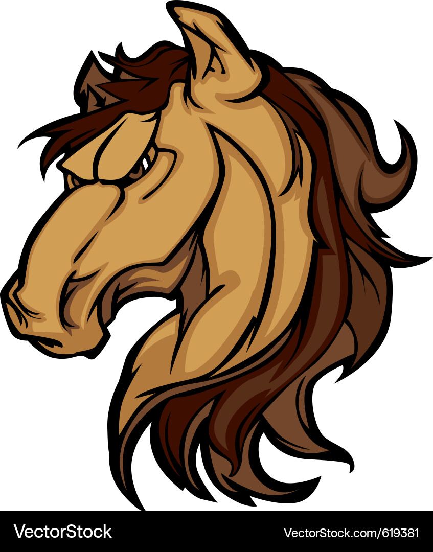 Mustang stallion mascot cartoon image Royalty Free Vector