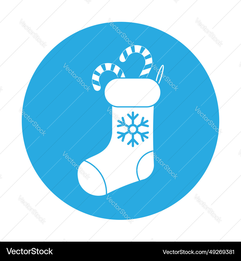 Simple of christmas sock icon Royalty Free Vector Image