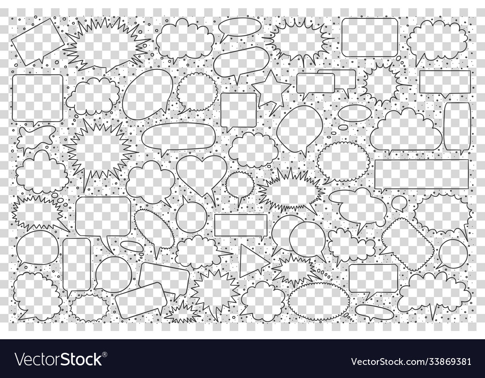 Speech bubble doodle set Royalty Free Vector Image