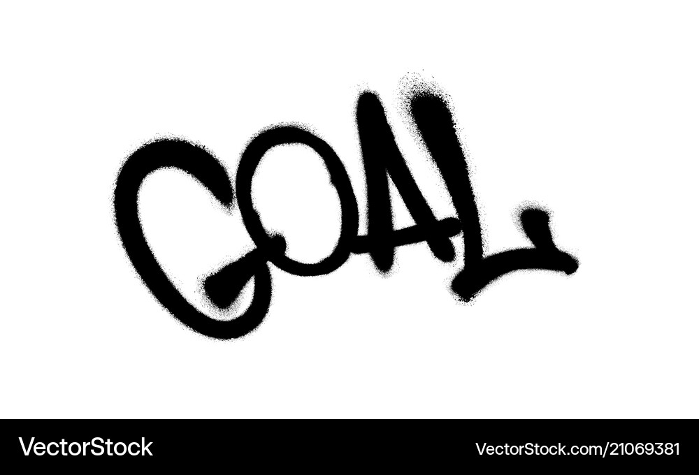 Sprayed goal font graffiti with overspray in black