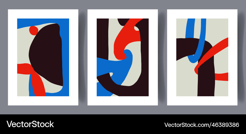 Abstract fantasy aesthetic forms wall art print Vector Image