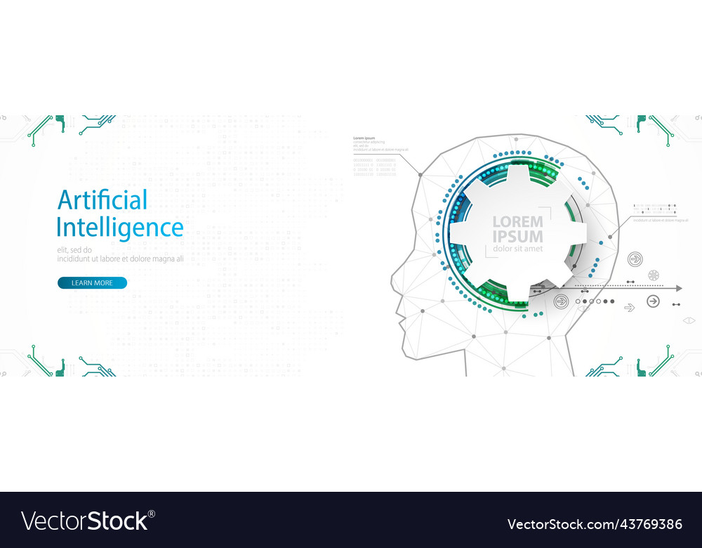 Artificial intelligence ai and big data concept Vector Image
