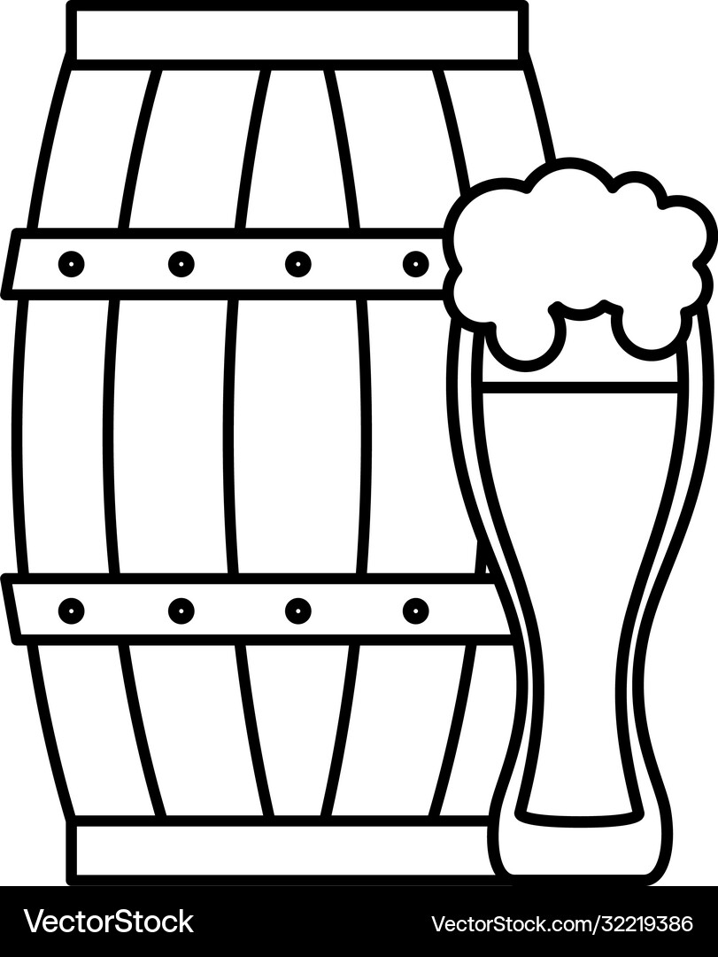 Beer barrel and glass design Royalty Free Vector Image