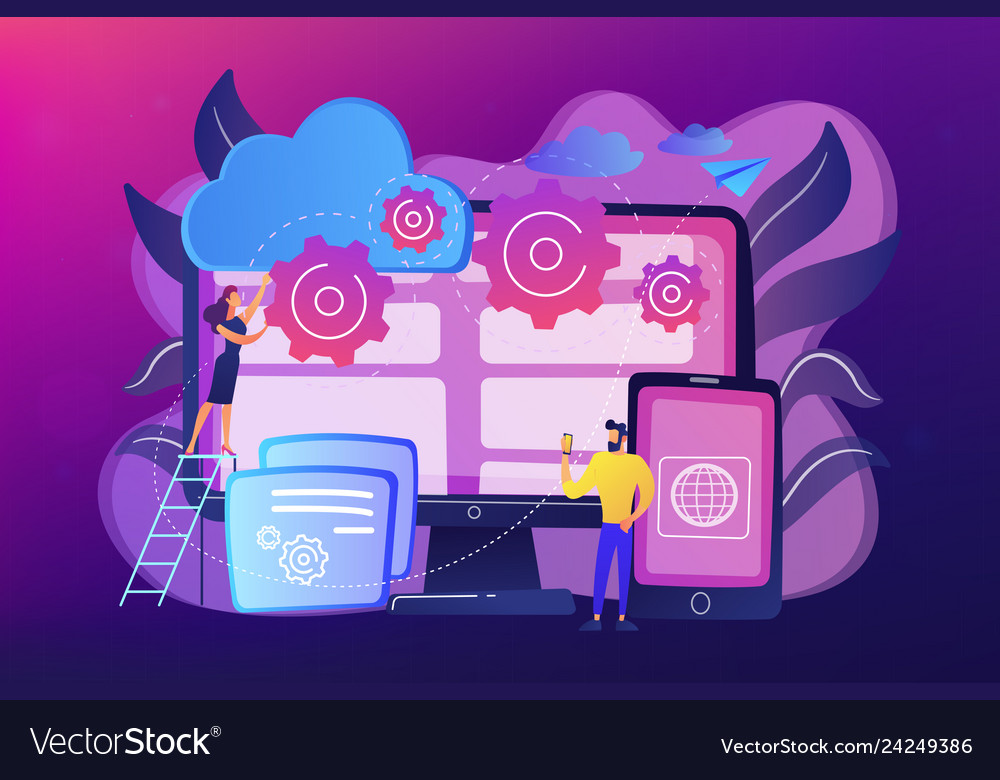 Cross-platform programming concept Royalty Free Vector Image