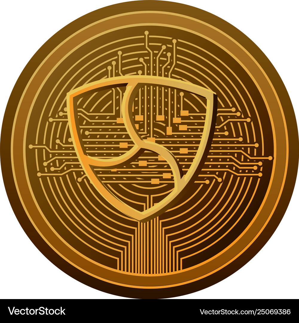 Cryptocurrency nem coin with circuit lines Vector Image