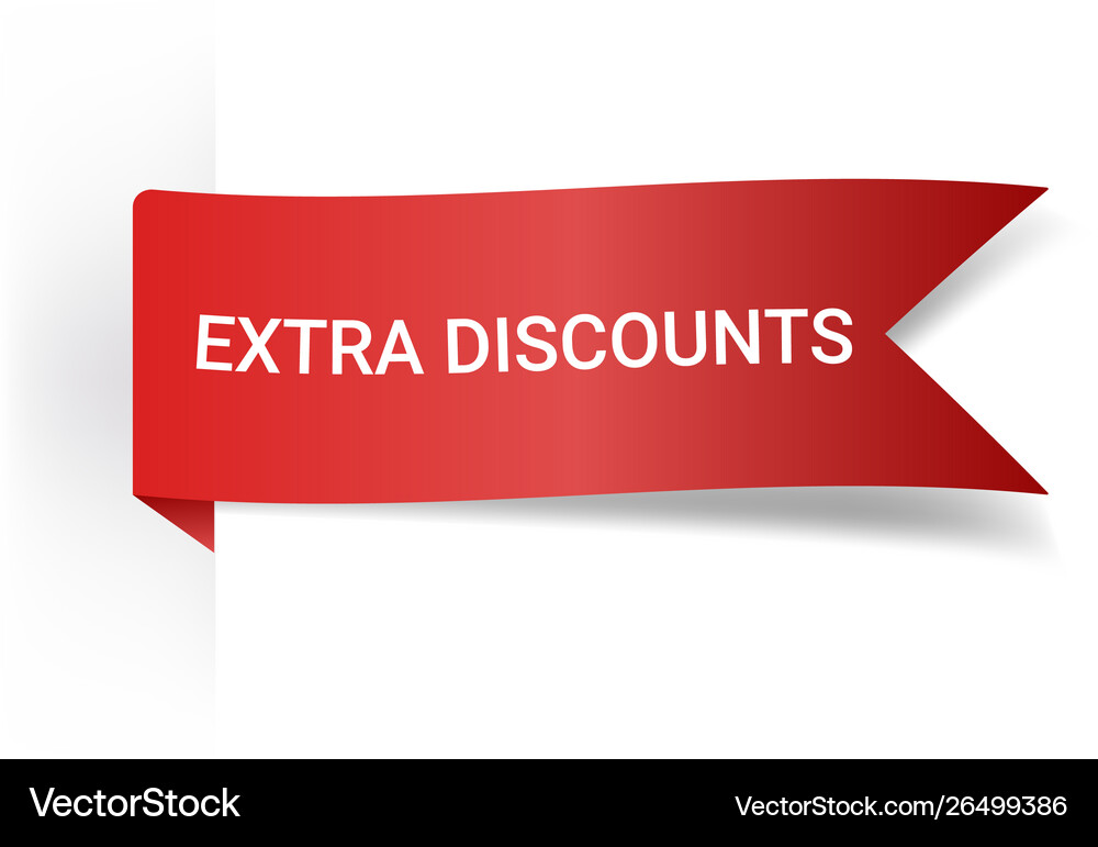Extra discounts realistic detailed curved paper Vector Image