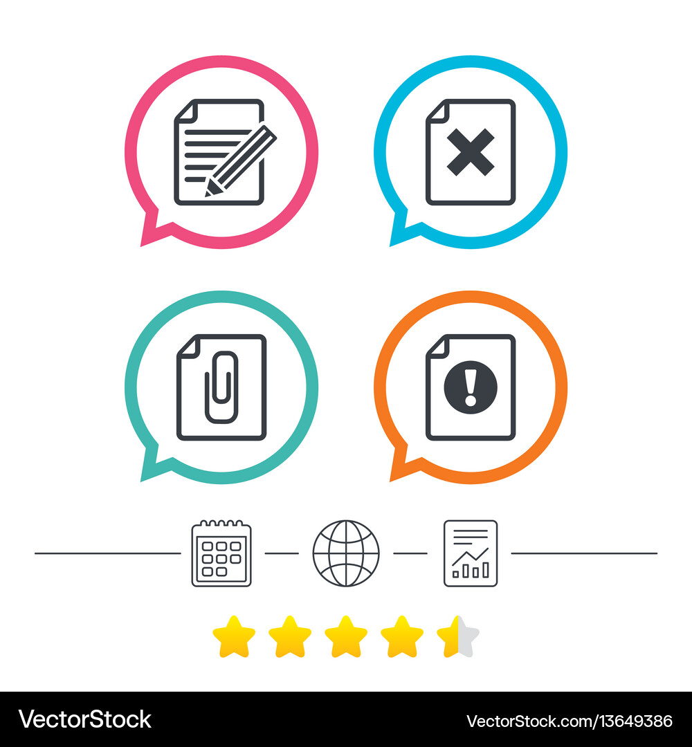 File attention icons exclamation signs Royalty Free Vector