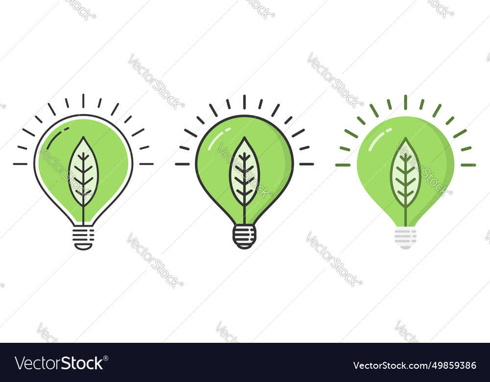 Green light bulbs Royalty Free Vector Image - VectorStock