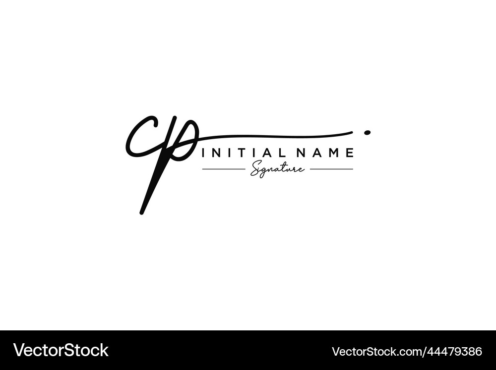 Initial cp signature logo template hand drawn Vector Image