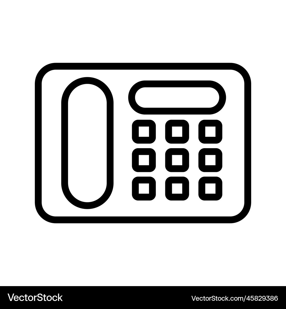 Landline phone icon line isolated on white Vector Image