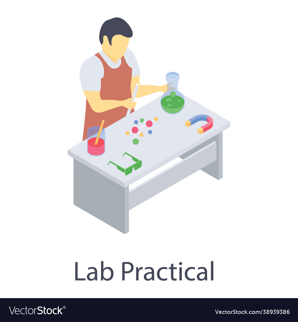 Science lab practical Royalty Free Vector Image
