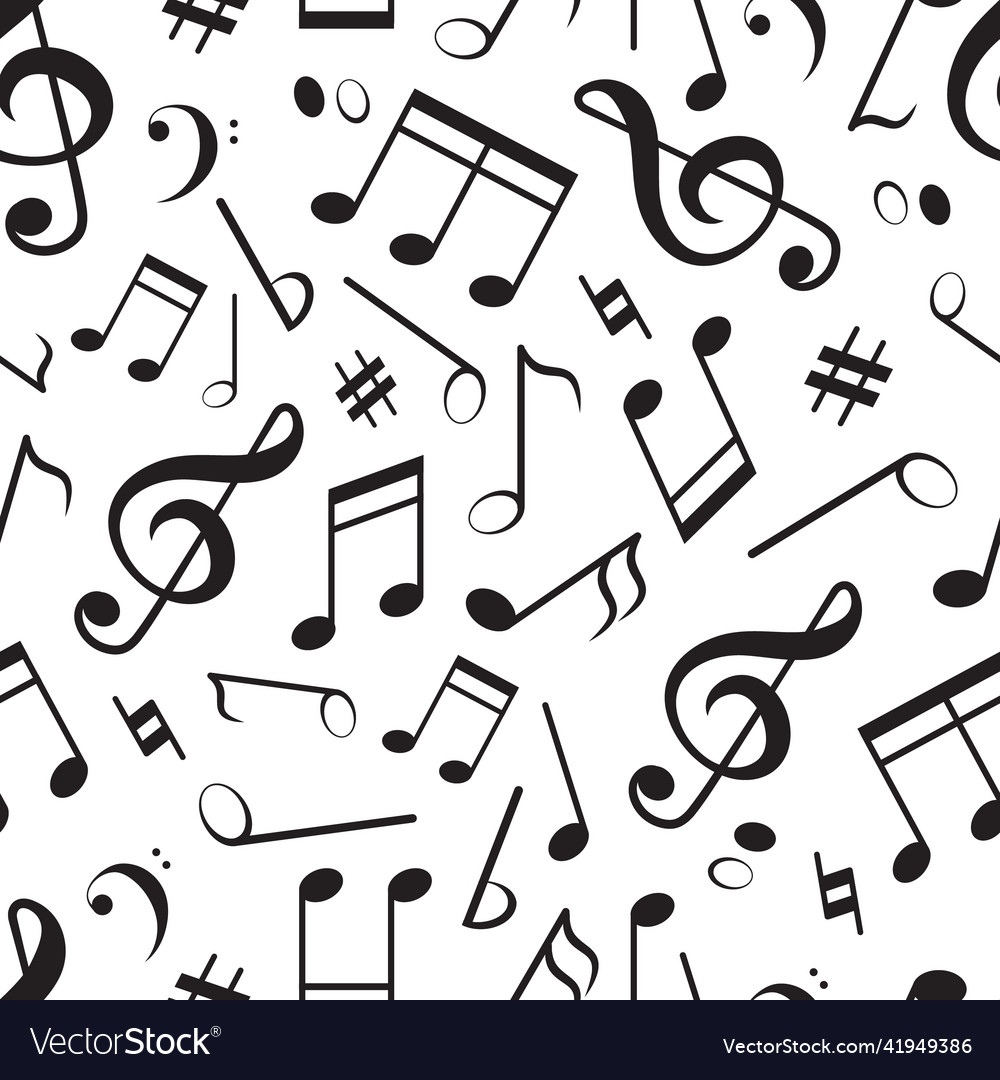 Seamless pattern with different music notes Vector Image