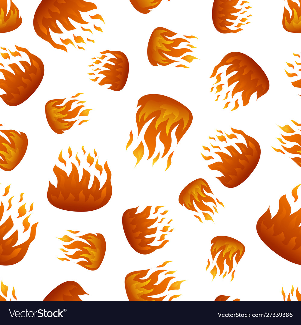 Seamless pattern with fire flame Royalty Free Vector Image