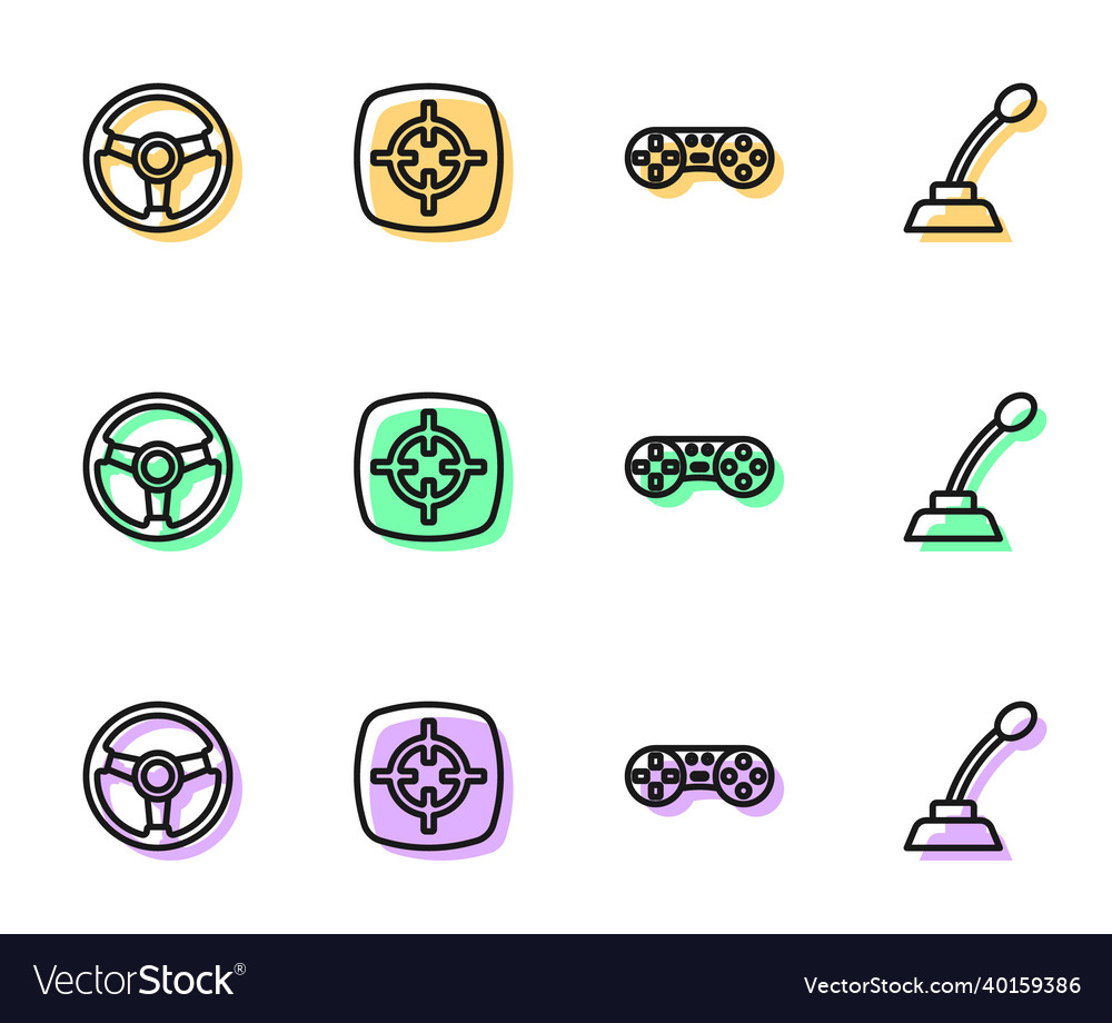 Set line game controller or joystick racing Vector Image